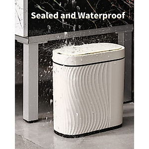 Huaqinglian 2.6gallon Small Automatic Trash can Plastic,touchless Smart Garbage can,Motion Sensor Trash can with lid for Bathroom,Kitchen,Bedroom,Office