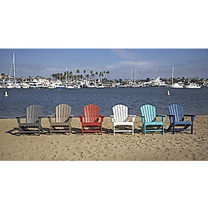 LuXeo LUX-1518-NAVY(2 Pack) Hampton Adirondack Chair, 2-Pack, Water-Resistant, Plastic, Navy