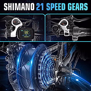 ANCHEER 500W Electric Bike 27.5'' Adults Electric Commuter Bike/Electric Mountain Bike, 48V Ebike with Removable 10/10.4Ah Battery, Professional 21 Speed Gears