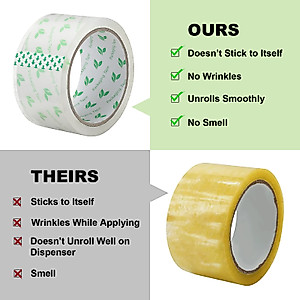 Anylabel Clear Packing Tape, 1.88" x 54.6 Yards, 6 Rolls, 3" Core, for Moving, Sealing, Packaging, Shipping, Storage, Packaging Tape Refills for Dispenser