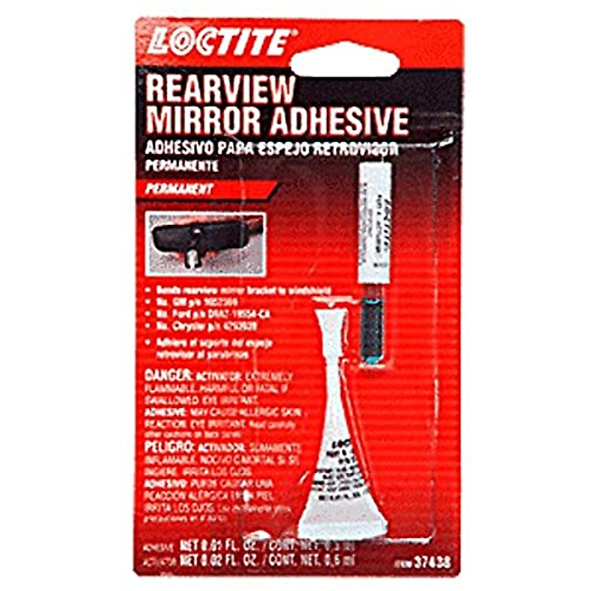 Loctite 37438 Rearview Mirror Adhesive Kit - 0.3 cc (2 Pack)