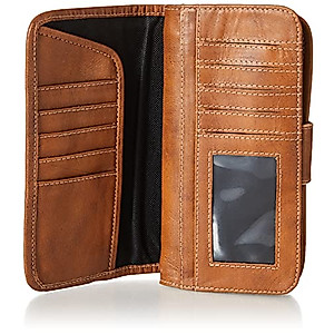 Womens Wallet, Purse, Genuine leather, Clutch, Billfold, Embossed, Trifold ladies wallet, Checkbook holder, Cash, Coins, gift for mom, gift for wife, Brown