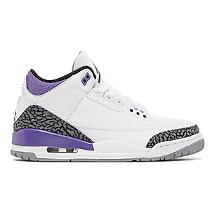 Nike Men's Air Jordan 3 Retro Basketball Shoes, White/Black-dark Iris-cement G, 10