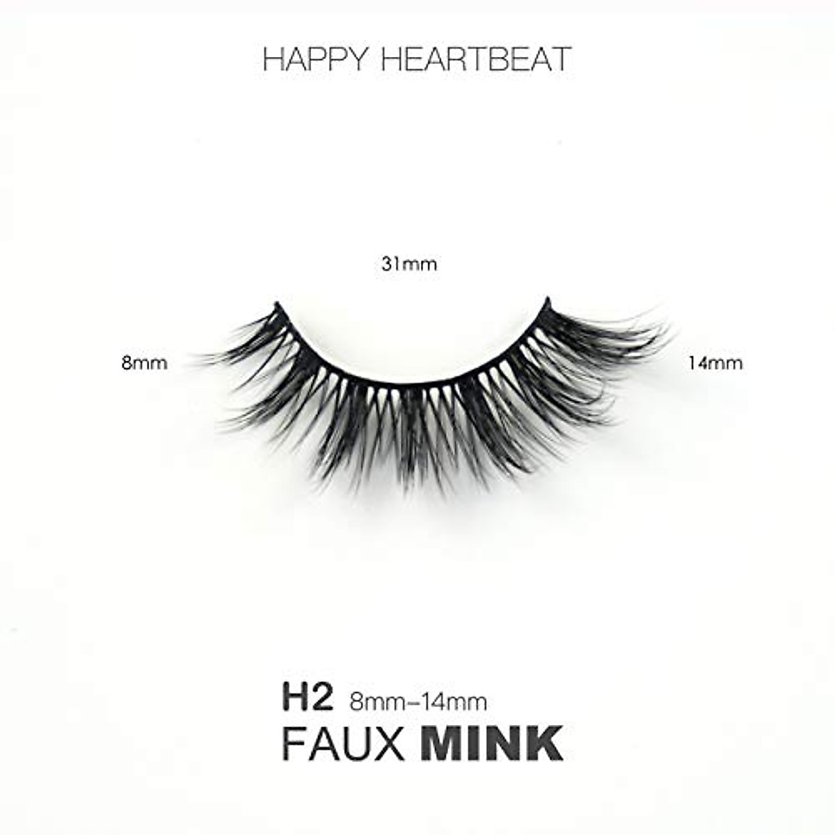 Happy Heartbeat 3D False Eyelashes Spiky Manga Wispy Natural Cat-Eye Fluffy Soft Faux Mink lashes Reusable Short Lashes 10 Pairs(H2)