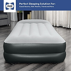 Sealy Tritech 16” Twin Sized Inflatable Air Mattress Bed with Built-in Pump, Storage Bag, and Repair Patch for Indoor and Outdoor Use