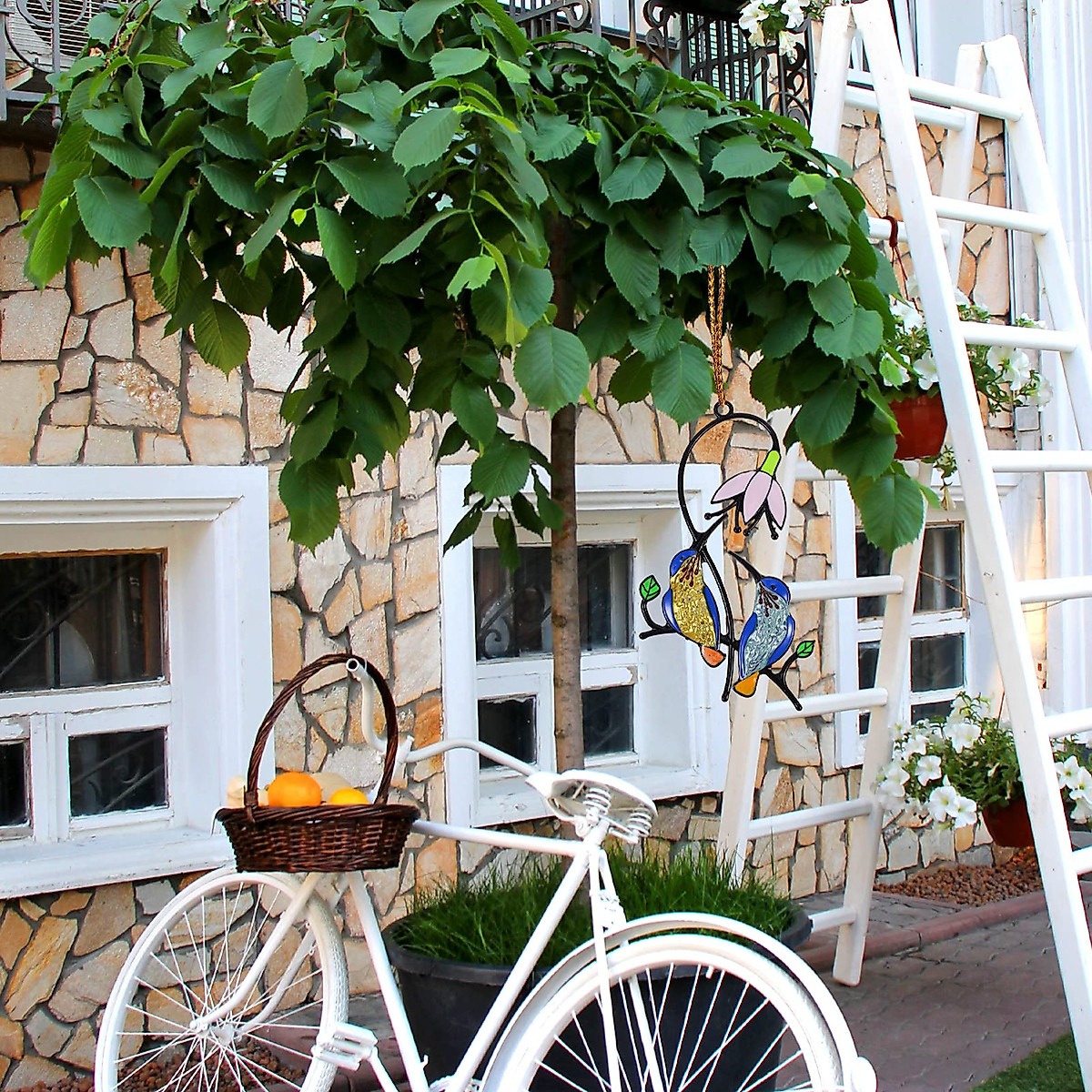 BESTOYARD Metal Wind Chimes Blue Hummingbird Pendant Metal Sun Visor Bird Series Bird Series Sculpture Pendant