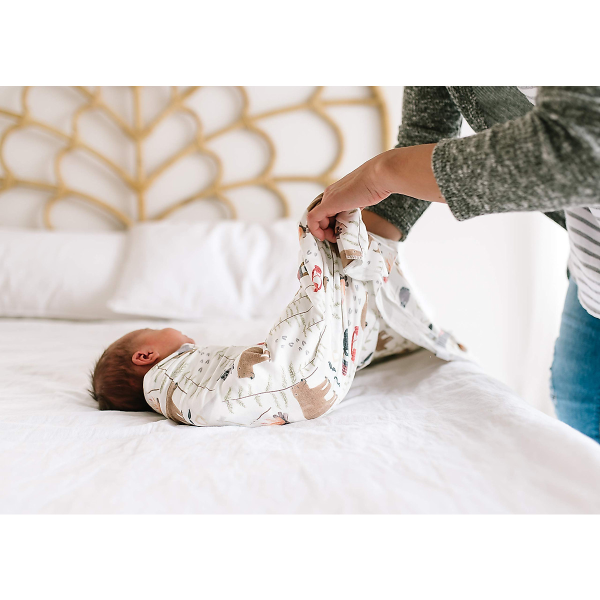 Copper Pearl Large Premium Knit Baby Swaddle Receiving Blanket Lumberjack