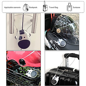 Hometu Cartoon Combination Cable Lock - Retractable Steel Cable Bike Lock with 3-Digit Password Resettable for Bicycle Travel Outdoor Silver 1Pc/Set