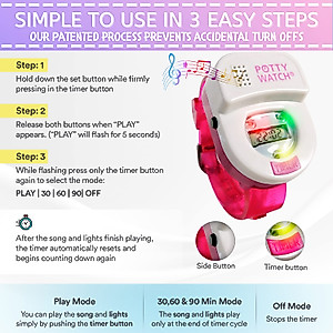 Potty Watch for Kids Potty Training - Potty Training Watch with 3 Fun Flashing Lights and Music - Water-Resistant Watch - Potty Watch Remind Kids Every 30, 60 or 90 Minutes - Purple