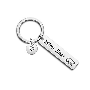 LQRI Grandma Bear Jewelry Nana Gigi Mimi Grammy Bear Keychain Family Grandmother Jewelry for Nana Gift Gigi Gift Mimi Gift Grandma Gift (mimi)