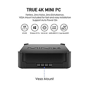 MINIX Z83-4 MAX 4GB/128GB Fanless Mini PC, Intel Cherry Trail Windows 10 Pro [Dual-Band Wi-Fi/Gigabit Ethernet/Dual Output/4K/BT/Auto Power On]. Sold Directly