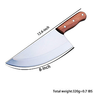 KOFERY 8-Inch Blade Handmade Forged Stainless Steel Butcher Knife Full Tang Big Meat Cleaver