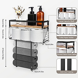 Dntorx Towel Racks for Bathroom, Wall Towel Holder with Storage Basket Bathroom Towel Rack Wall Mounted Holder Bath Towel Storage Towel Shelves Organizer for Bathroom, Rv