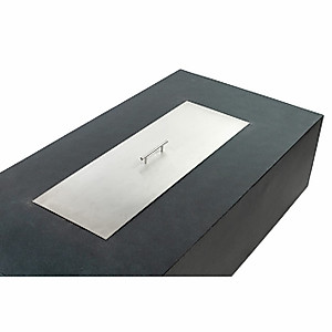 AMS Creations | Chelsea 55 inch Rectangular Wavy Dark Gray Concrete GFRC Natural Gas Fire Table Pit