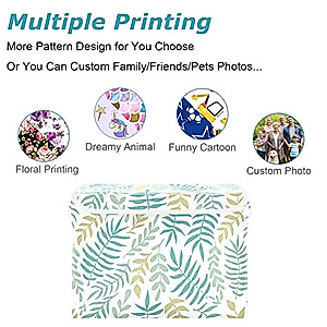 CaTaKu Tropical Leafs Storage Bins with Lids and Handles, Fabric Large Storage Container Cube Basket with Lid Decorative Storage Boxes for Organizing Clothes