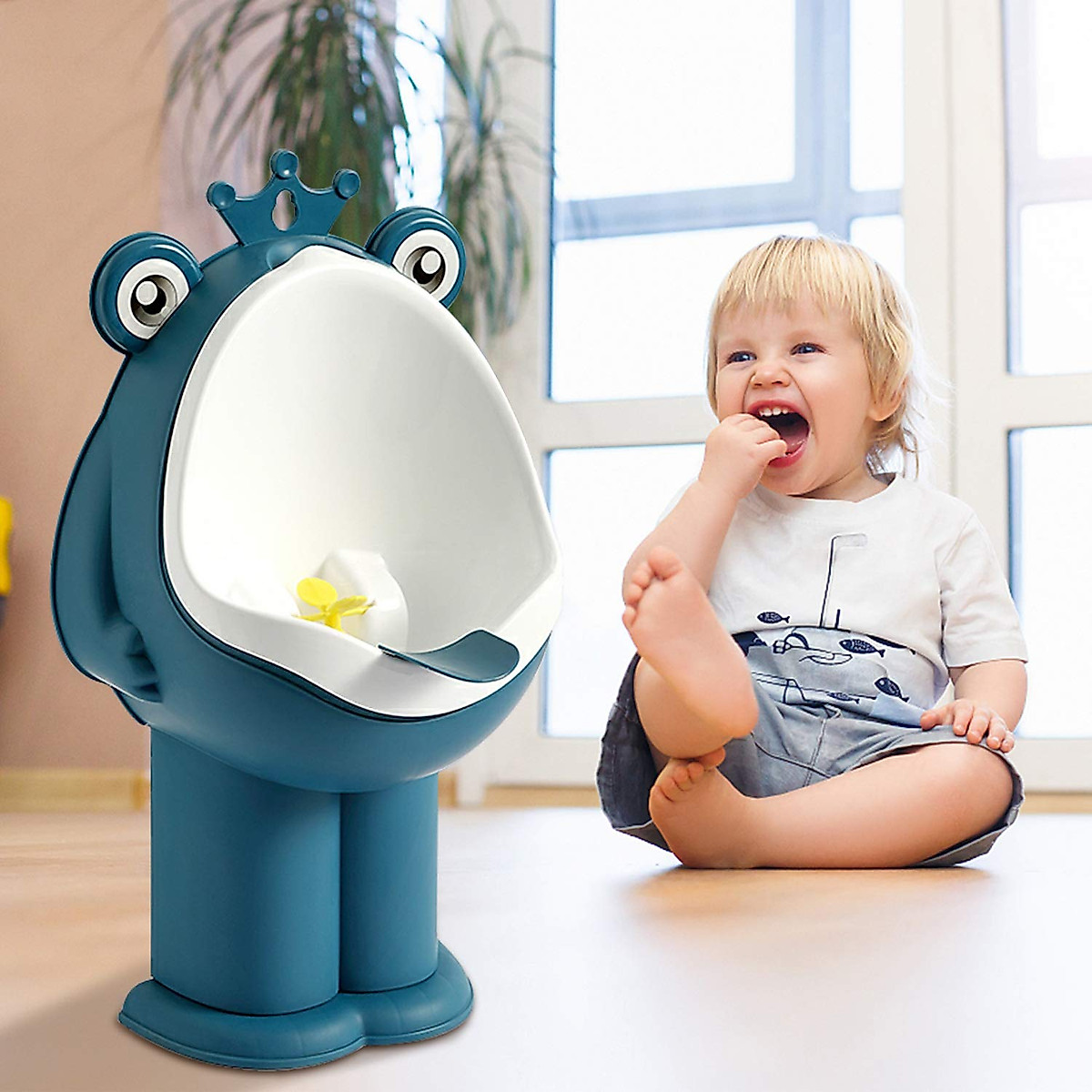 Hallo Potty Training Urinal Boy Urinal Kids Toddler Pee Trainer Bathroom Funny Baby Training Potties（DEEP Blue）