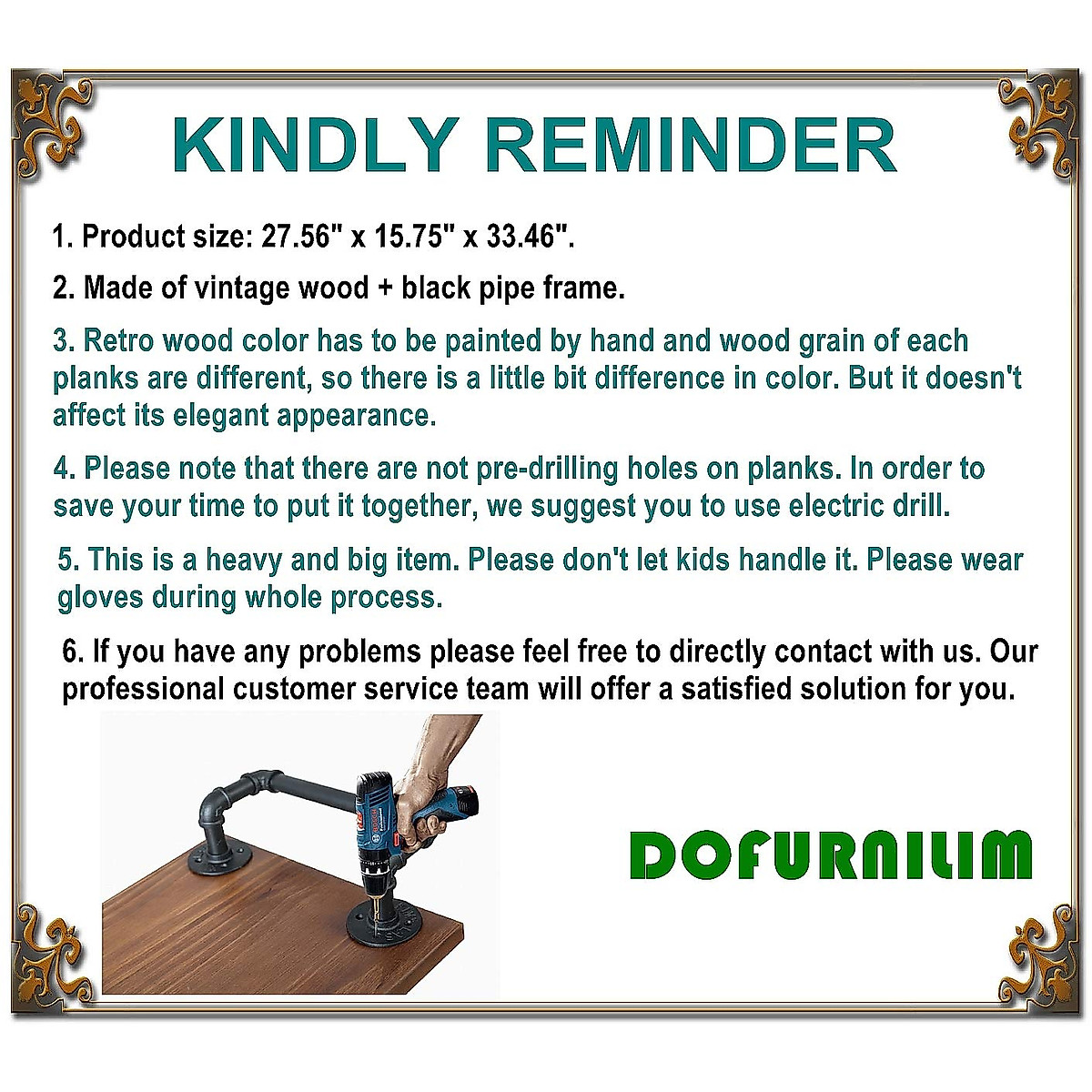 DOFURNILIM Industrial Bar Carts/Serving Carts/Kitchen Carts/Wine Rack Carts on Wheels with Storage - Industrial Rolling Carts - Wine Tea Liquor Shelves/Holder - Solid Wood and Metal Home Furniture