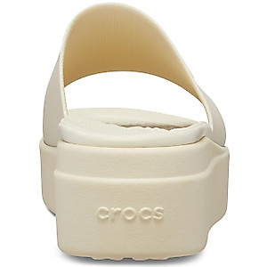 Crocs Women's Brooklyn Platform Slides Sandal, Bone, Numeric_10