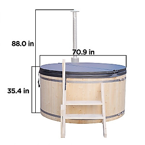 Wood-Fired Hot Tub and Ice Bath | Wood-Burning Hot Tub | Cold-Plunge Tub | 4-5 Person | 422 Water Gallon Capacity | Pine