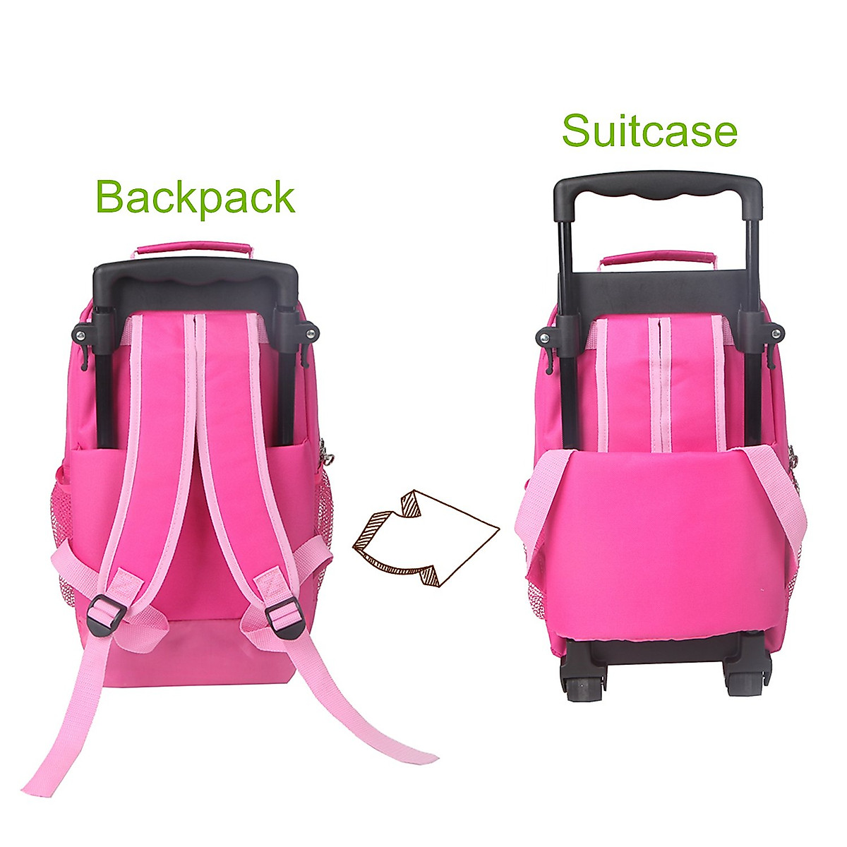 yodo Zoo 3-Way Kids Suitcase Luggage or Toddler Rolling Backpack with wheels, Medium Owl