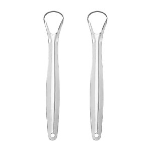 Xiahium 2 Pcs Tongue Scraper, 100% BPA FREE Fresh Breath Tongue Cleaner Reusable Fight Bad Breath Healthy Oral Care for Adults Kids