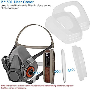 [Half mask respirator] Reusable Half Face Cover 6200 spray mask for spraying Painting.Chemical Machine Polishing.Welding. Woodworking and Other Work Protection (7 in 1 )Medium