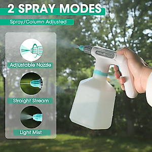 HAUSHOF 35 Fl Oz Battery Powered Sprayer Garden Mister, 1L Automatic Spray Bottle, Rechargeable Electric Spray Bottle with Adjustable Spout for Lawn, Indoor/Outdoor Plant, Fertilizing, Cleaning