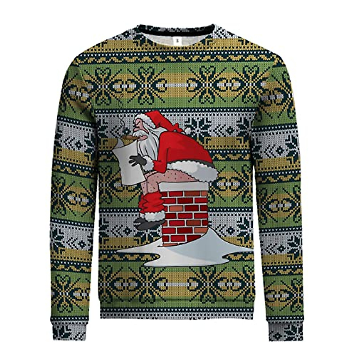 Holiday Sweatshirts For Men 3D Printed Graphic Sweatshirts Funny Top Holiday Pullover Crewneck Long Sleeve