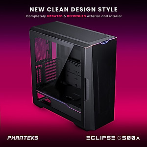 Phanteks Eclipse G500A Mid Tower Case, Fanless, DRGB, Black