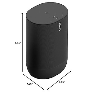 Sonos Move - Battery-Powered Smart Speaker, Wi-Fi and Bluetooth with Alexa Built-in - Black​​​​​​​