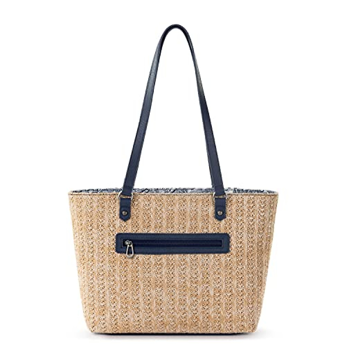Sakroots Meadow Straw Tote, Navy Spirit Desert 2