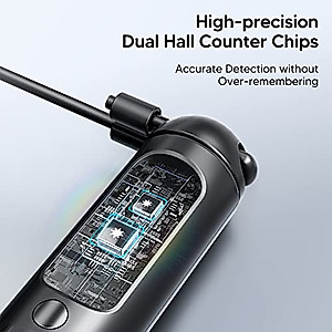 arboleaf Smart Jump Rope, Cordless & Rechargeable Jump Ropes for Fitness with Counter, App Data Analysis Jumping Rope, Adjustable Anti-Tangle PVC Black Jump Rope for Men, Women, Kids - Indoor/Outdoor