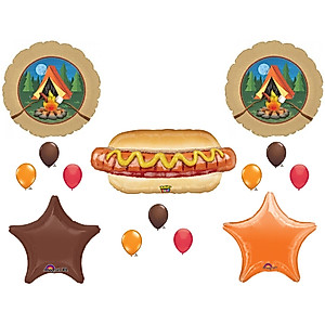 Camping Cookout Bon Fire Hot Dog Birthday Party Balloons Decoration Supplies