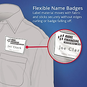 White Adhesive Name Badges - 5395