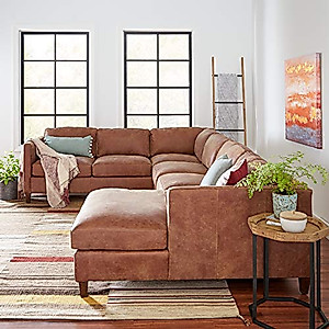 Amazon Brand – Rivet Contemporary Fir Decorative Blanket Ladder with Iron Rungs - 71.65" Height, Black and Natural Wood