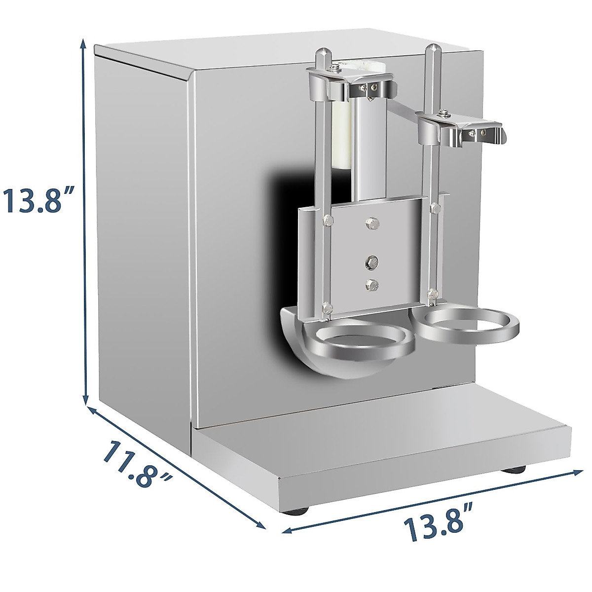 TECSPACE 110V Milk Tea Shaker Machine Stainless Steel, Double-Cup,120W 400r/min