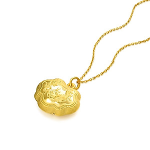 CHOW SANG SANG 999.9 24K Gold Price-by-Weight approx. 6.4g Gold Ruyi Pendant for Women 84741P [Not Include the Necklace]