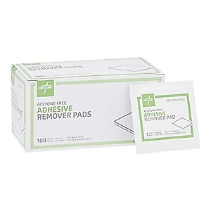 Medline Adhesive Remover Pad, Acetone-Free, Sterile 2-Ply Pad, 100 Count