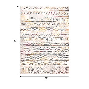 Rugshop Geometric Boho Perfect for high Traffic Areas of Your Living Room,Bedroom,Home Office,Kitchen Stain Resistant Area Rug 3'3" x 5' Multi