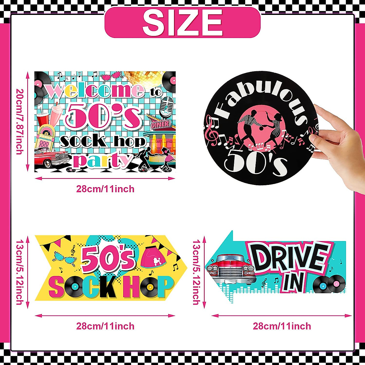Retro 50s Party Decorations: 20 Rock & Roll Signs & Decor