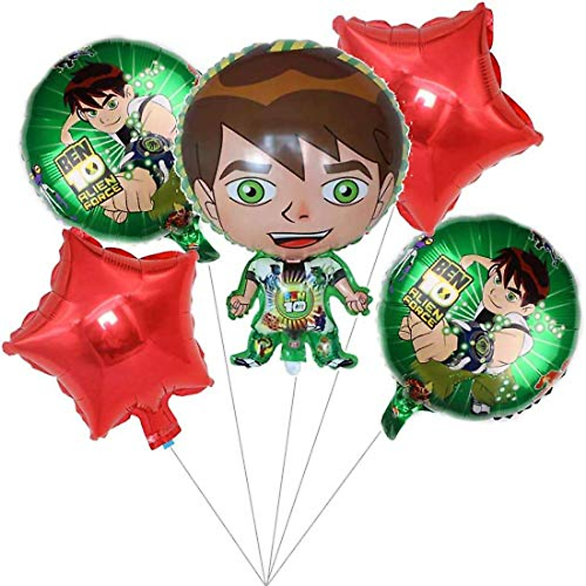 Ben 10 Happy Birthday Banner Ben 10 Foil Balloons and Latex Balloons for Kids Birthday Party Decorations