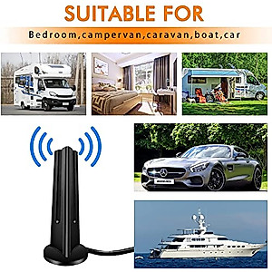 TV Antenna, 2022 Newest HDTV Indoor Digital TV Antenna 130 Miles Range with Amplifier Signal Booster 4K HD Free Local Channels Support All Television -10ft High Performance Coax Cable
