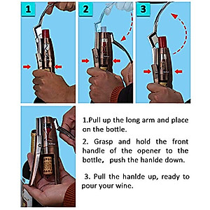 Manual Wine Opener Quality Vertical Lever Corkscrew Wine Bottle Opener with Foil Cutter easy to use lever corkscrew (BRONZE)