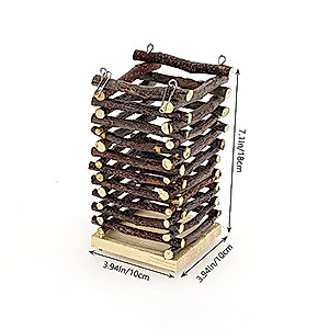 Linifar Rabbit Hay Feeder Wooden Hay Rack Chew Grass Ball Less Waste Manger Bunny Supplies Holder Cage Accessories Food Bowl for Guinea Pig Chinchilla Ferret