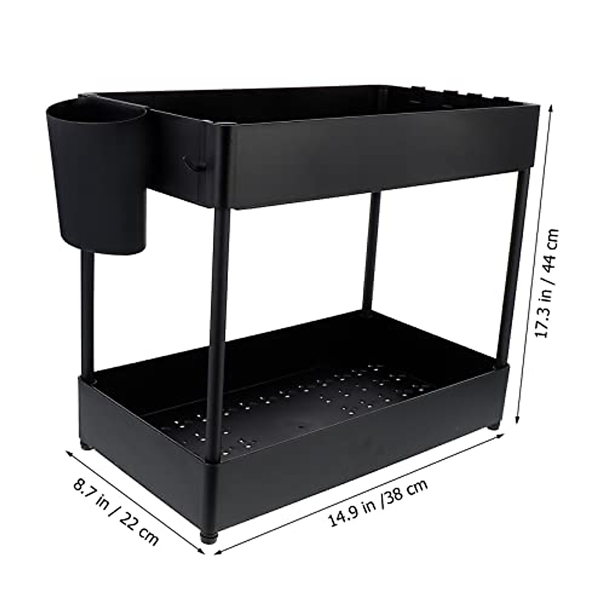 Cabilock Double Layer Kitchen Shelf Under Sink Rack Shower Storage Shelf Metal Organizer Shelf Desktop Organizer Shelf Storage Rack Storage Organizer Storage Holder