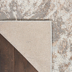 Nourison Elation Abstract Ivory Grey 9' x 12' Area -rug, Easy -cleaning, Non Shedding, Bed Room, Living Room, Dining Room, Kitchen (9x12)