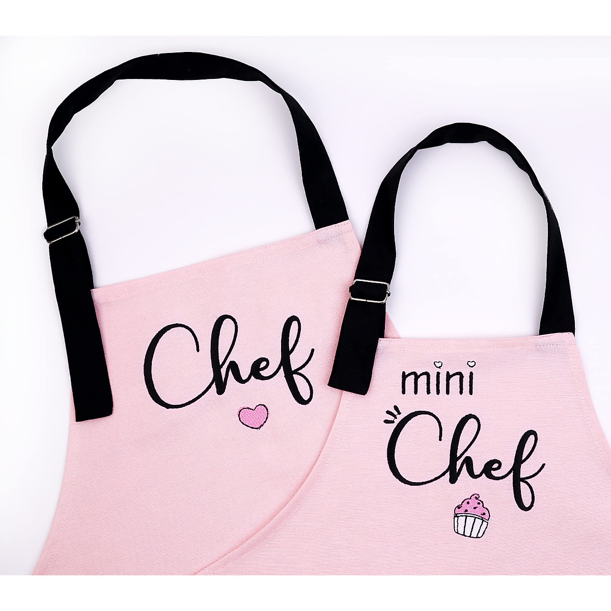 Aprons Mother Daughter Cooking Mommy and Me Matching Aprons Mother's Day Gift Chef Kitchen Adult and Kid Baking (Adult and 3-7 years)