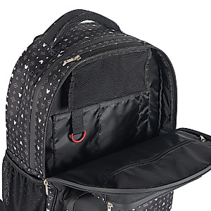 ONIVA - a Picnic Time brand - Disney Classic Mickey Mouse Park Tripper Day Bag - Cooler Backpack - Soft Cooler Backpack - Insulated Lunch Bag, (Black with White Pattern)