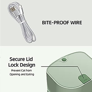 CATLINK Automatic Cat Feeder, 3.5L WiFi Smart Cat Dispenser with Ceramic Bowl for Dry Food/Freeze-Dried, Timed Cat Feeder, Portion Control, App Control with Health Report for One Cat (Young Green)