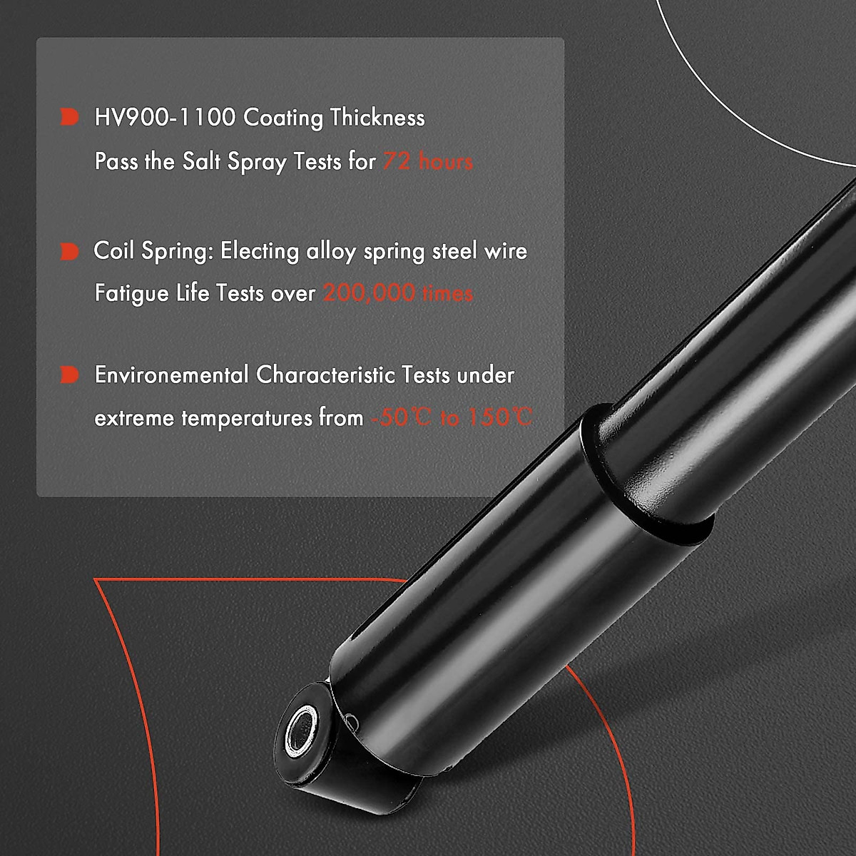 A-Premium Rear Shock Absorbers Struts Compatible with Dodge Grand Caravan 2008-2010, Chrysler Town & Country 2008-2010 - [without Load Leveling Suspension]